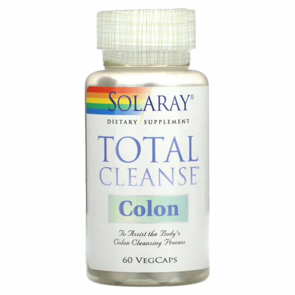 Solaray, Total Cleanse™, средство для здоровья кишечника, 60 растительных капсул