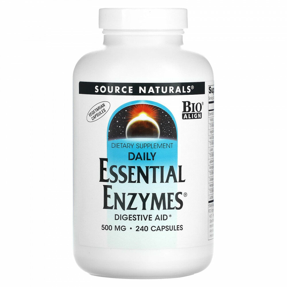 Source Naturals, Daily Essential Enzymes®, 240 вегетарианских капсул