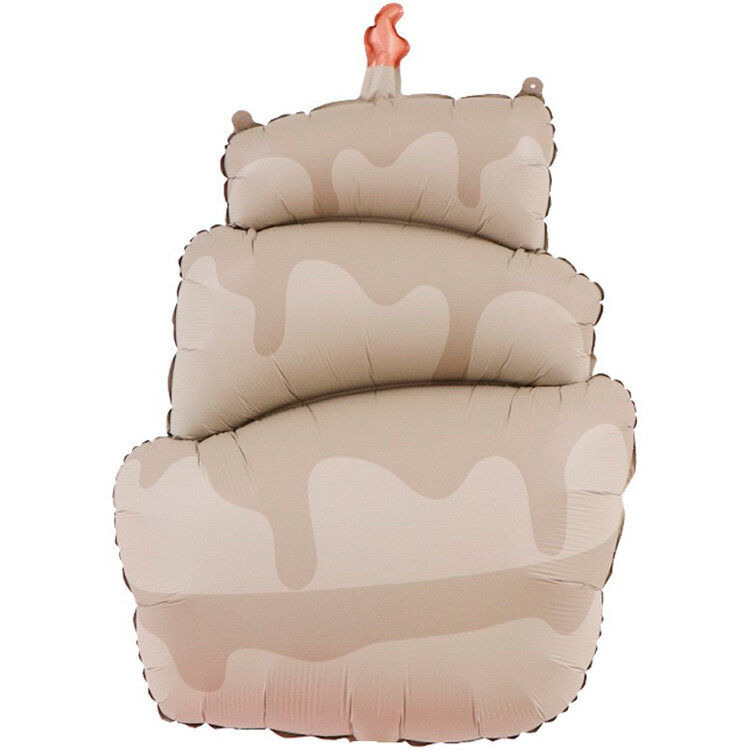 Воздушный шар из фольги. Фигура, Торт, Бежевый, Сатин (37'/94 см, CHN)