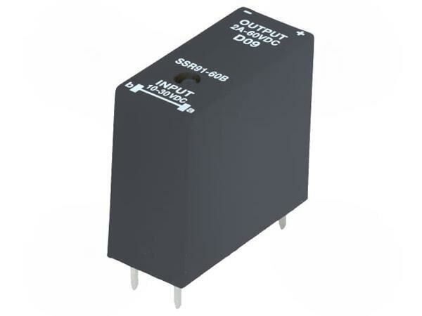 Реле ELCO SSR-91-60B полупроводниковое, SPST-NO, 10-30 В DC, 2А, 60 В DC, черный, 1 шт