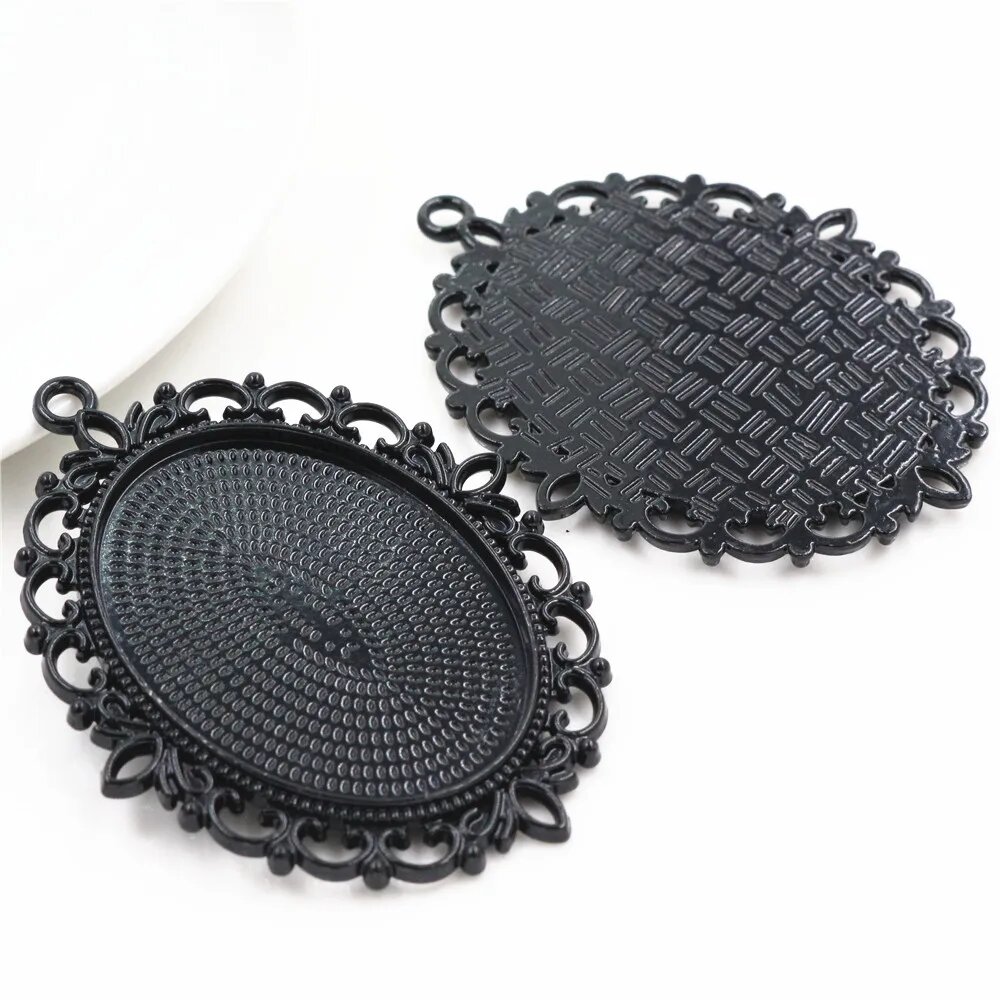 Фурнитура для бижутерии Wadsfred 5 шт цветочный кабошон Черный, B2-29