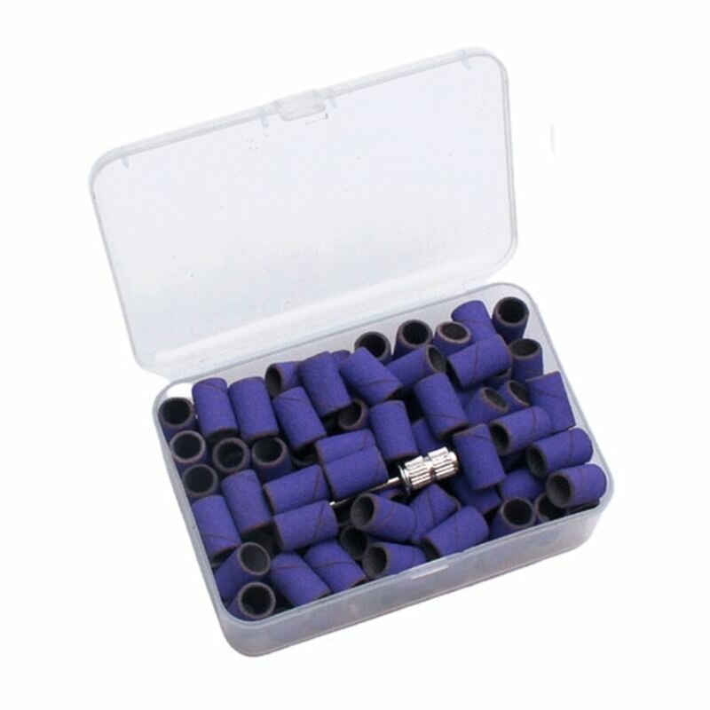 1 коробка из 100 штук цветных песочных колец для полировки ногтей-фиолетовый-240