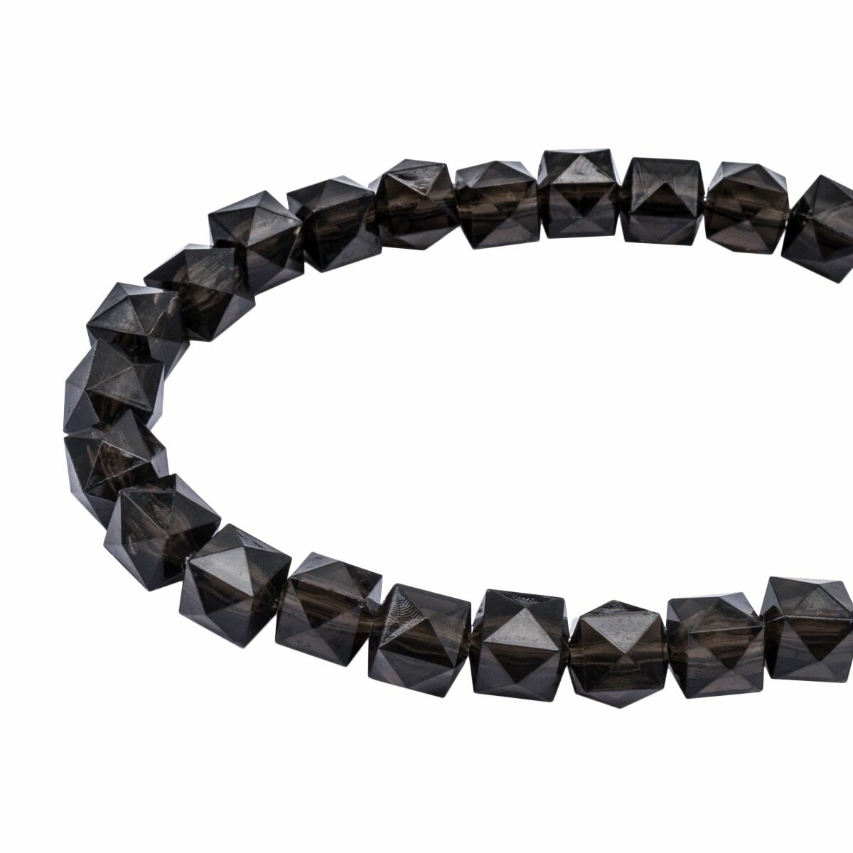 Бусины пластиковые, акрил, прозрач. в цвете, граненый куб, 10мм, 500гр, Astra&Craft (671 серый)