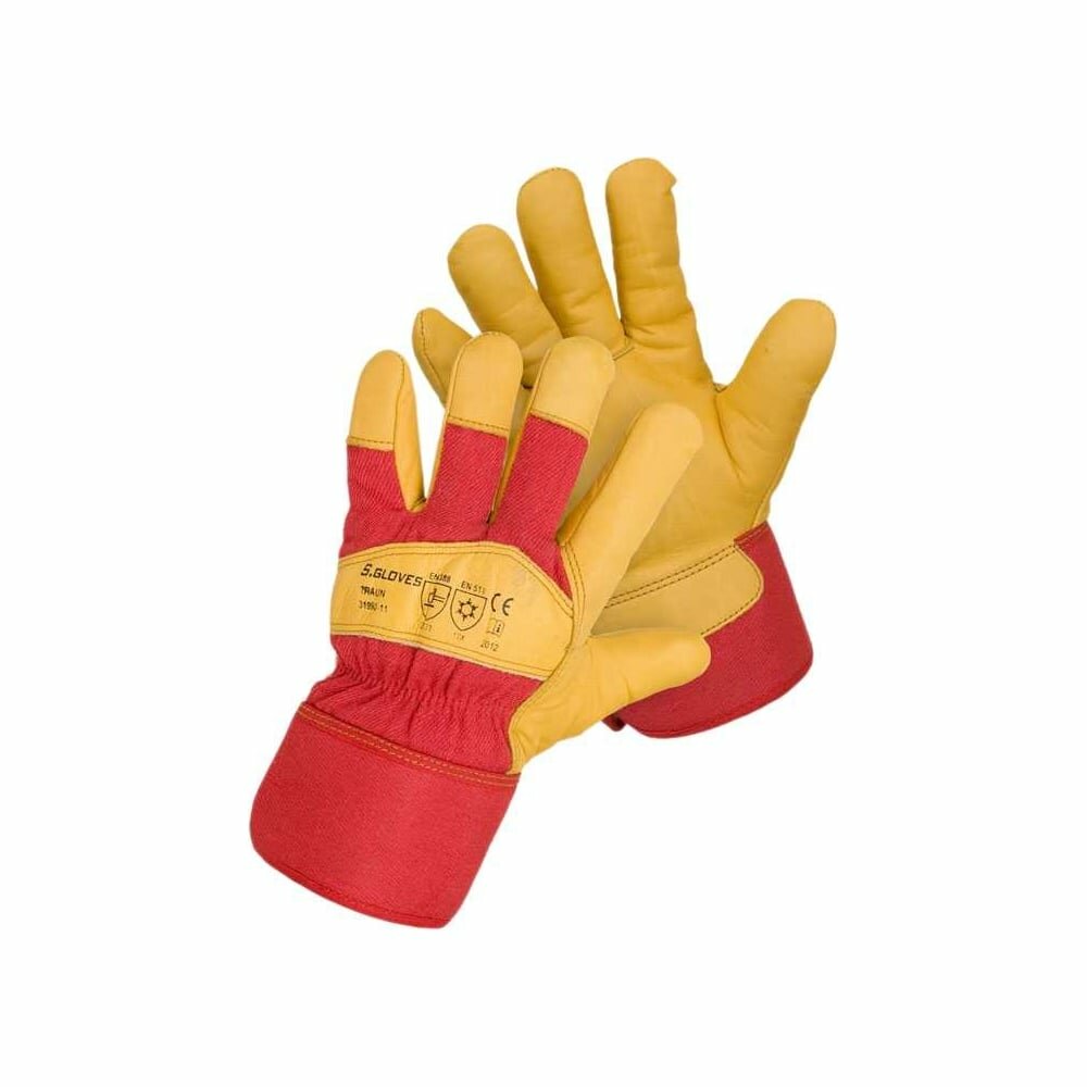 Комбинированные кожаные перчатки S. GLOVES S.GLOVES TRAUN искусственный мех, р.11