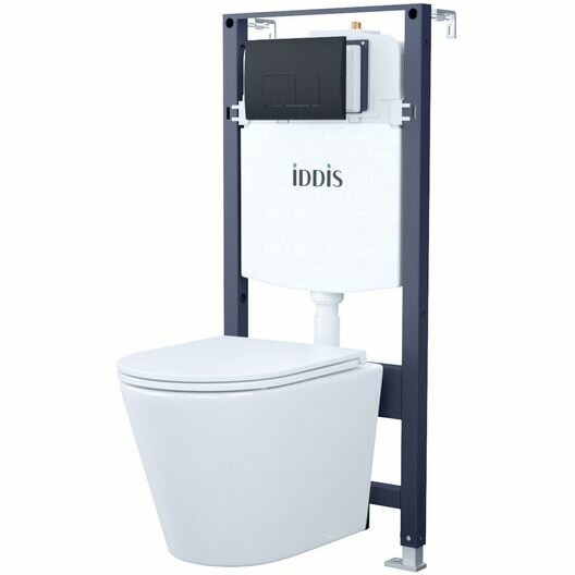Комплект 3в1 Iddis (Иддис): подвесной унитаз, инсталляция и клавиша смыва, BASC020i73