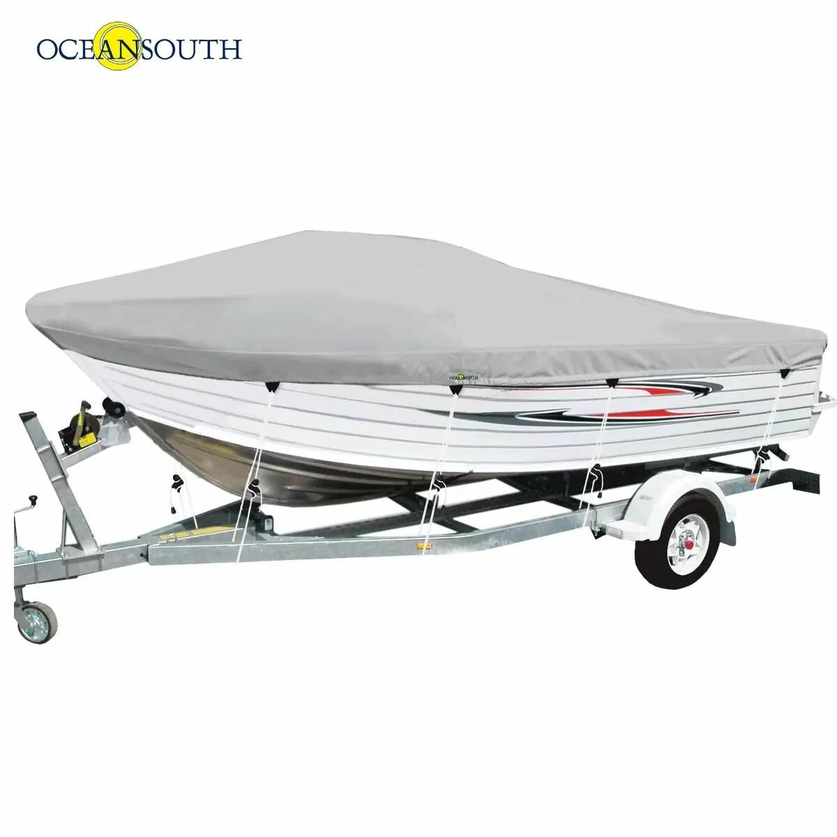 Тент-чехол Ocean South для лодки/катера типа Ранэбаут 4,3-4,5 метра, цвет серый