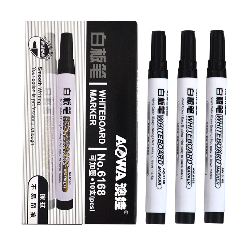 Маркеры для CD-Дисков, Досок и Флипчартов Нет бренда, Черный, 10шт