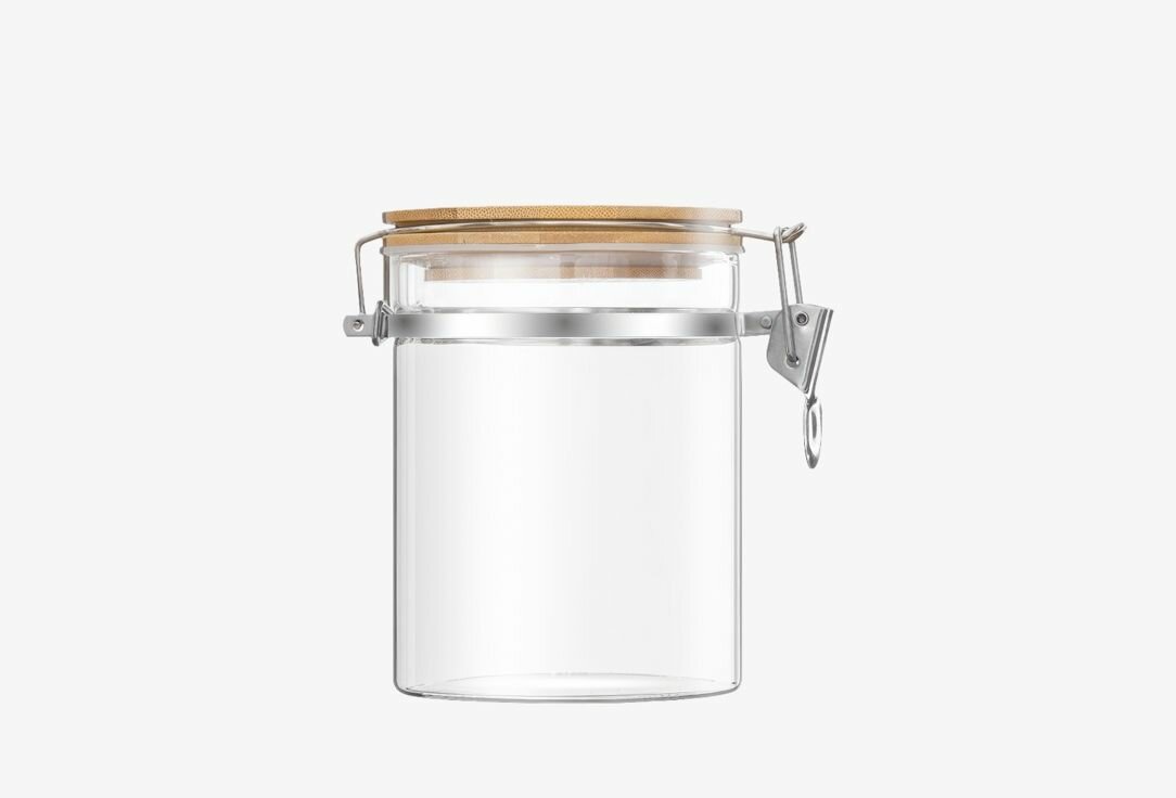 Банка для хранения KIMBERLY с деревянной крышкой и зажимом 700 мл
