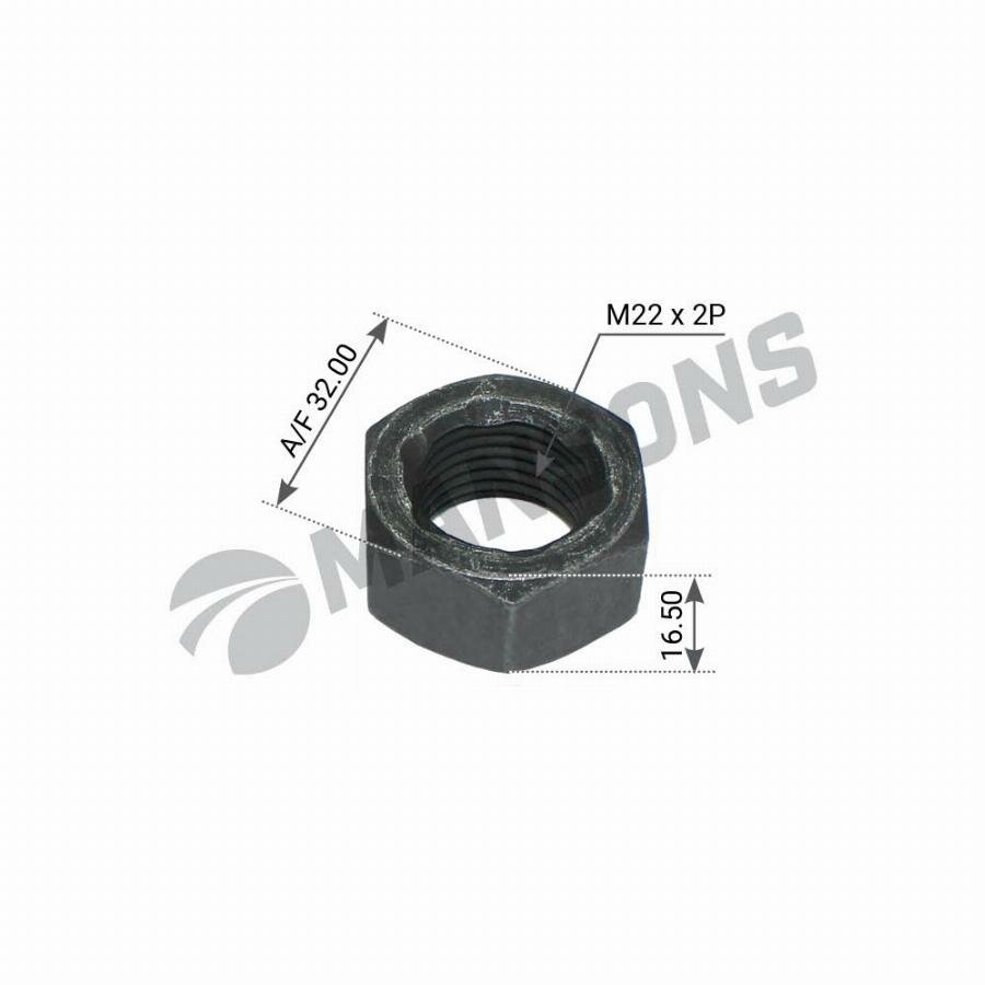 Гайка колесная M22*2 H17 SW32 BPW/SAF WN039 (Mansons)