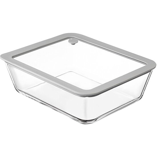 Контейнер Smart Solutions для запекания и хранения стеклянный с вакуумным эффектом, 2,6 л, светло-серый (SS0000229)