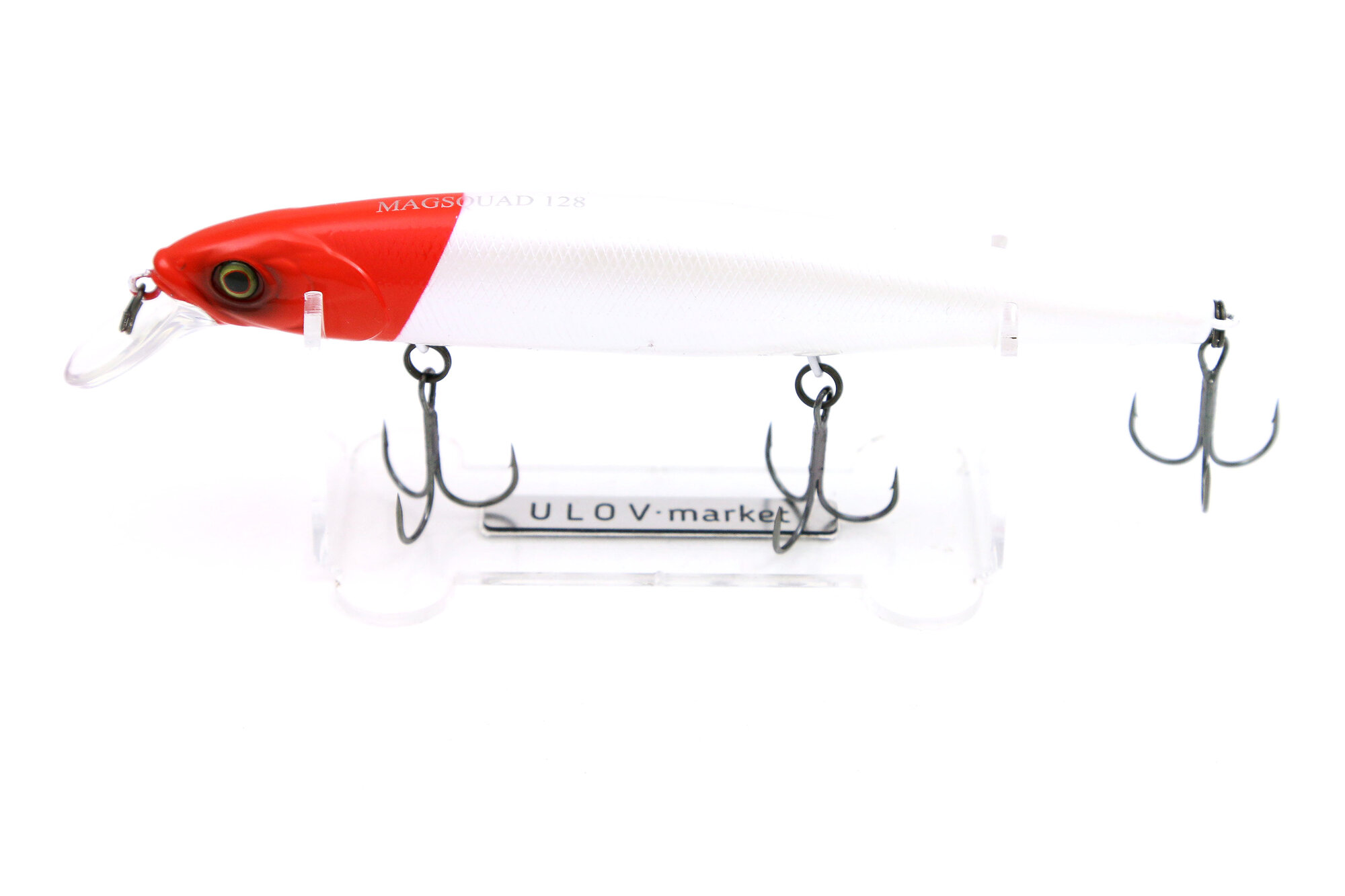 Воблер JACKALL Mag Squad Minnow 128SP 21.0г Загл.1.5м #Pearl red head