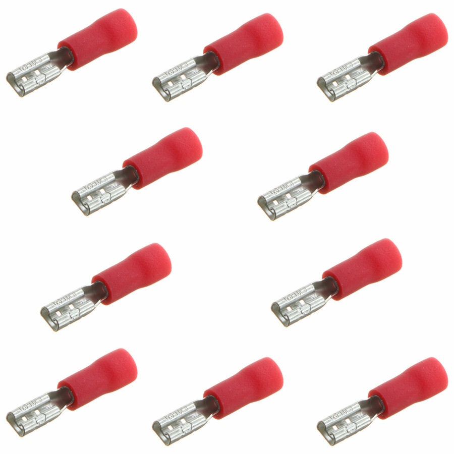 Клемма ножевая 2.8мм 0.5-1.5 мм2 гнездо (упаковка 10шт) красный с изоляцией
