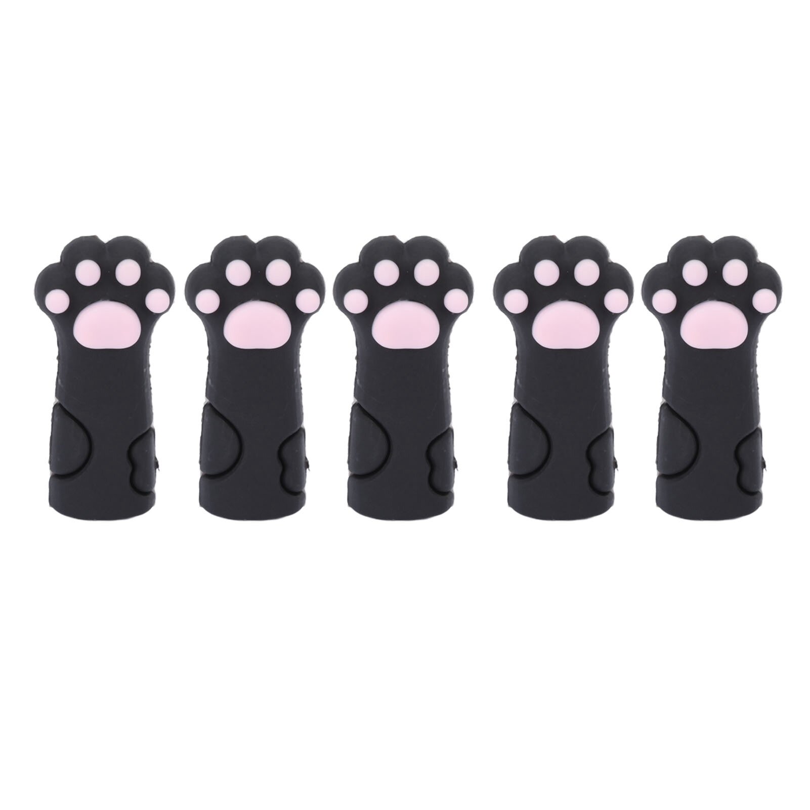Защитный чехол для кутикулы, 5 шт, в форме кошачьей лапки, силиконовый, для триммера, для ногтей и кутикулы, черный