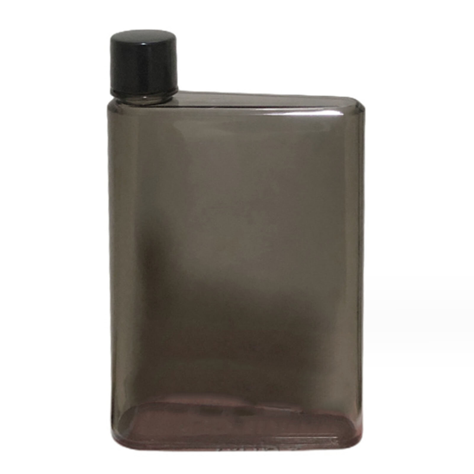 A5 Flat Water Bottle Travel Flask Portable Mug Sports for Camping Gym Fitness Outdoor Black 350ml