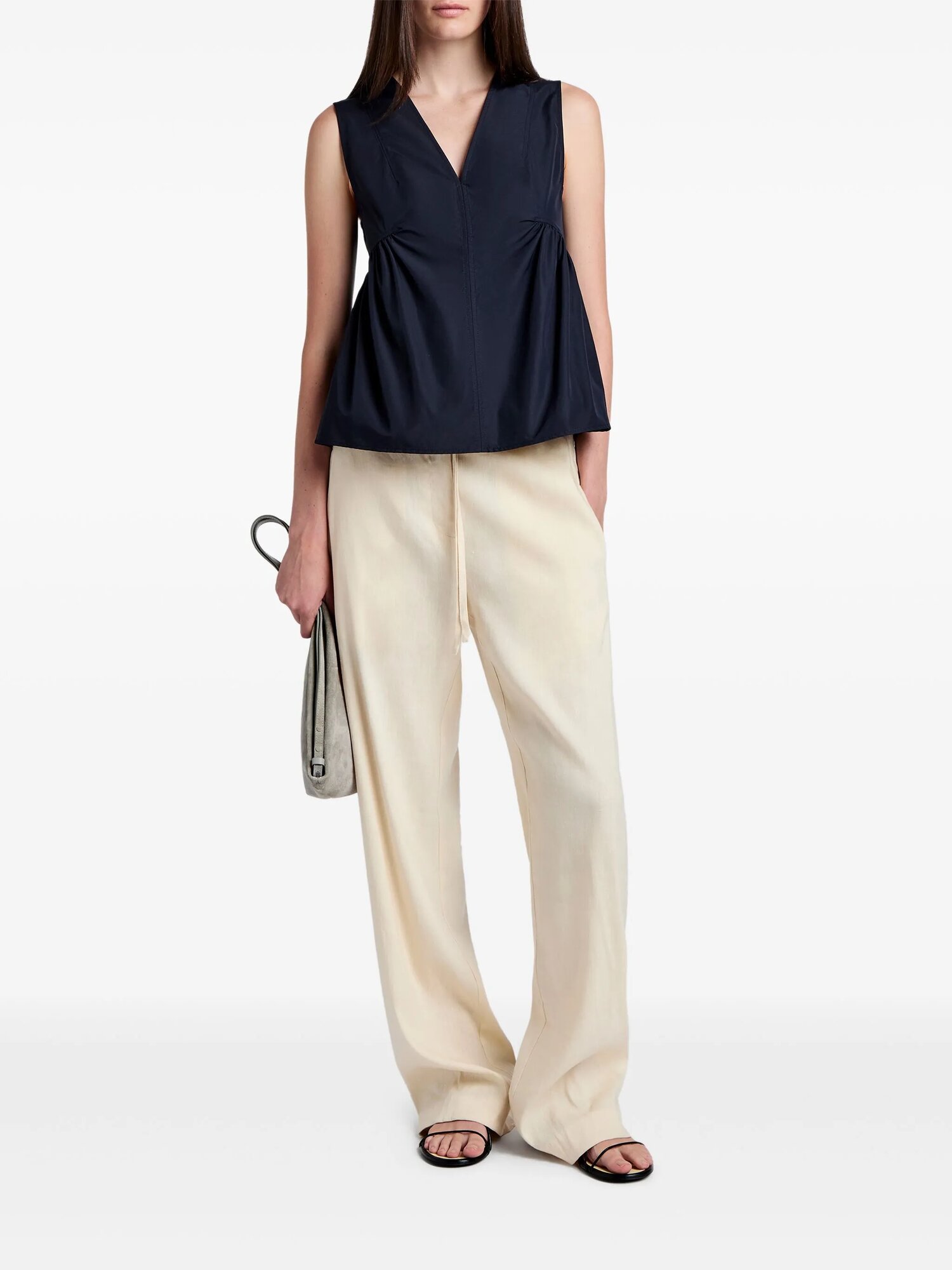 Брюки классические Proenza Schouler White Label Magnus, размер 10 US, бежевый — фото 1