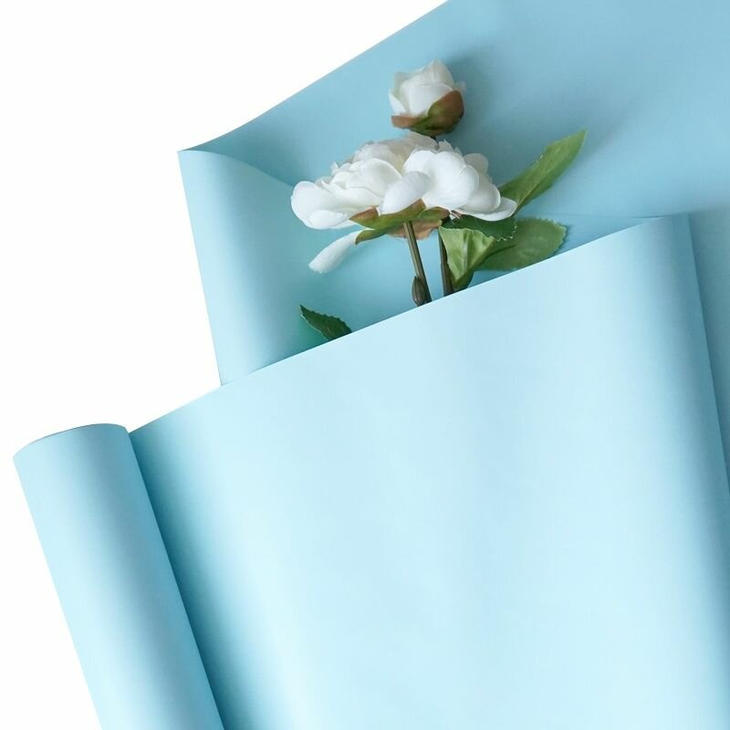 Пленка для цветов Браво матовая, Голубой нюд, рулон, толщина 60 микрон