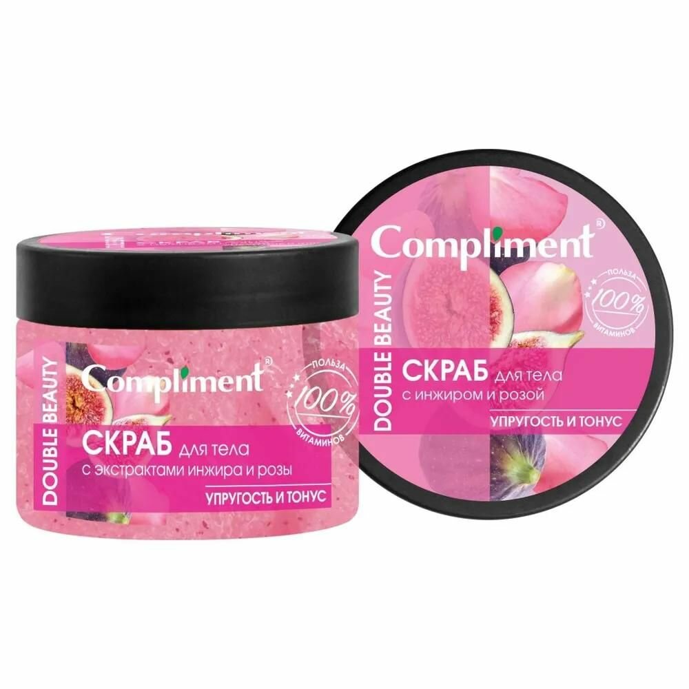 Скраб для тела COMPLIMENT Упругость и тонус, с экстрактами Инжира и Розы, 400 мл