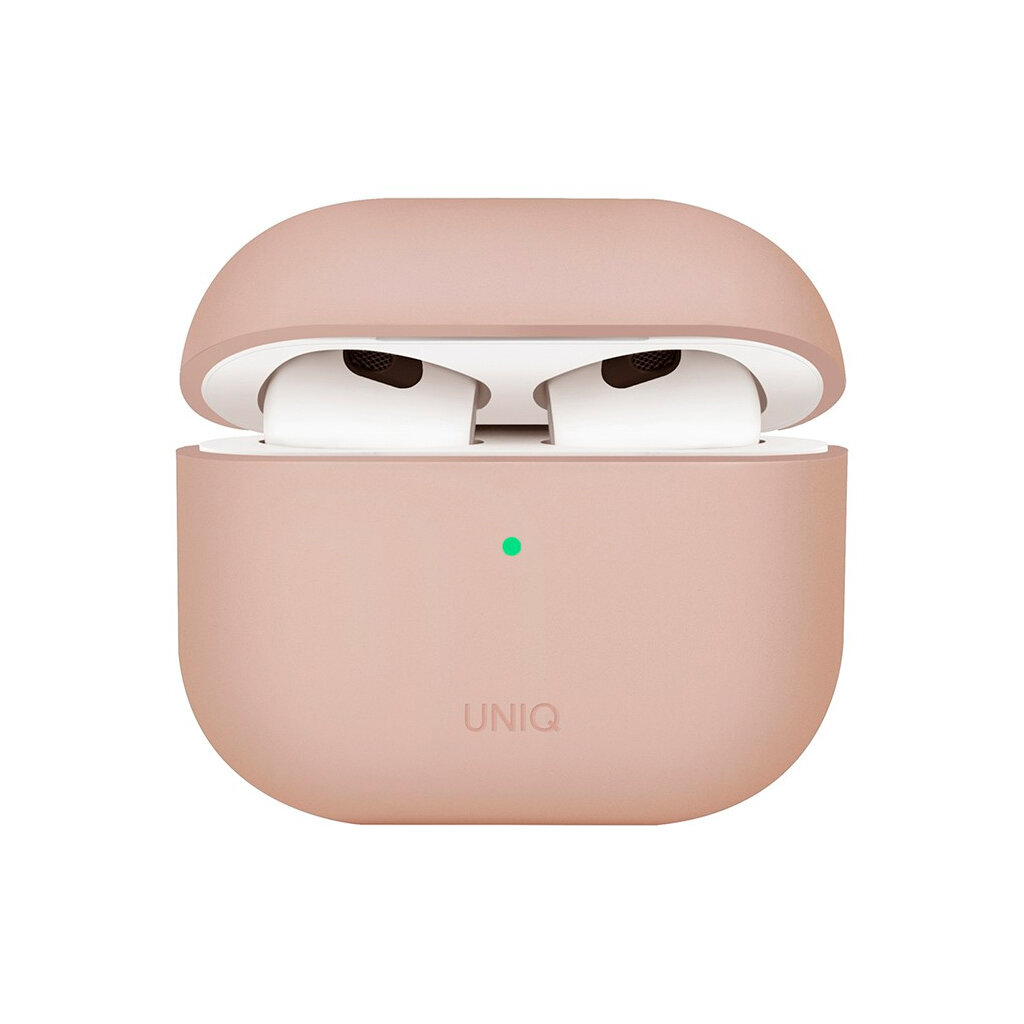 Чехол Uniq для Airpods 4 серия LINO силиконовый розовый