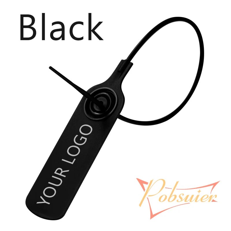 Пластиковые защитные бирки POBSUIER 100 шт. Черный, Black