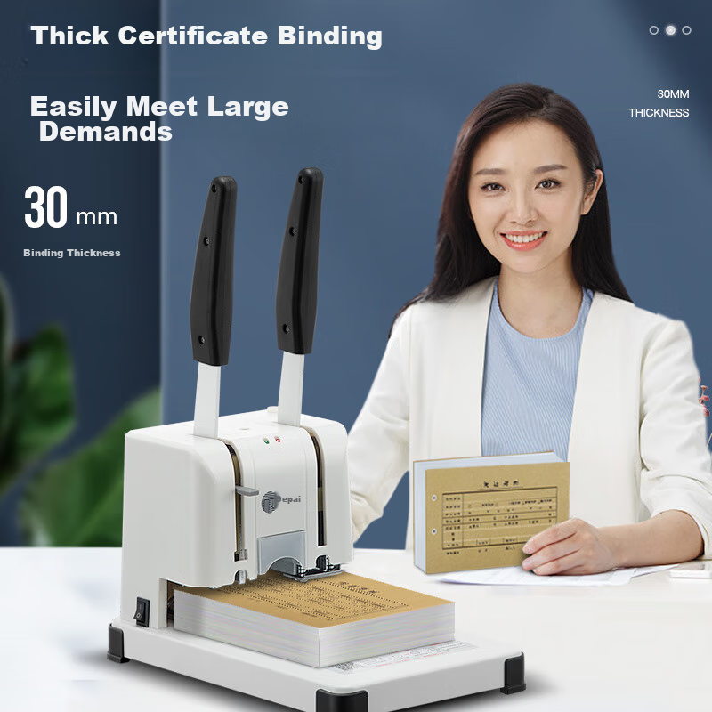 GEPAD 30mm Accounting Voucher Manual Binding Machine, 300-Page Financial Binder, Manual Punching And Binding Machine, Office File Rivet Tube Hot Melt Binder, Document Puncher, GP-30A