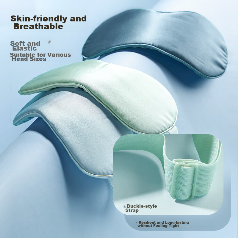 Zhen Si Ming Silk Sleep Mask with Mulberry Silk, Breathable, Unisex, Jade Green
