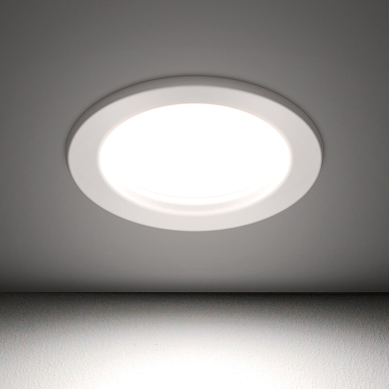 FSL Foshan Lighting Downlight, LED Ceiling Light, Entrance Light, Aluminum Material, All White, 12W, 4-Inch, Cool White 6500K, Diamond Third Generation