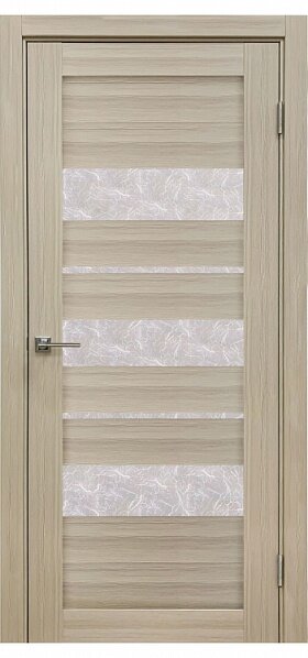 Межкомнатная Дверь Verda Х-7 Лиственница Кремовая со Стеклом Гранит Прозрачный 2000х800мм (Полотно 1шт) / Верда.