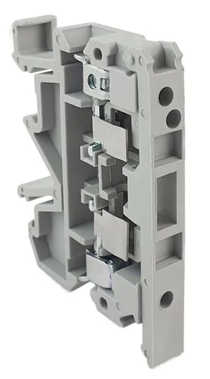 Клемма для проводов EKF / ЕКФ PROxima JXB-4/35RD винтовая для плавких вставок 5х20, огнестойкий полиамид, серая, 1шт. / зажим