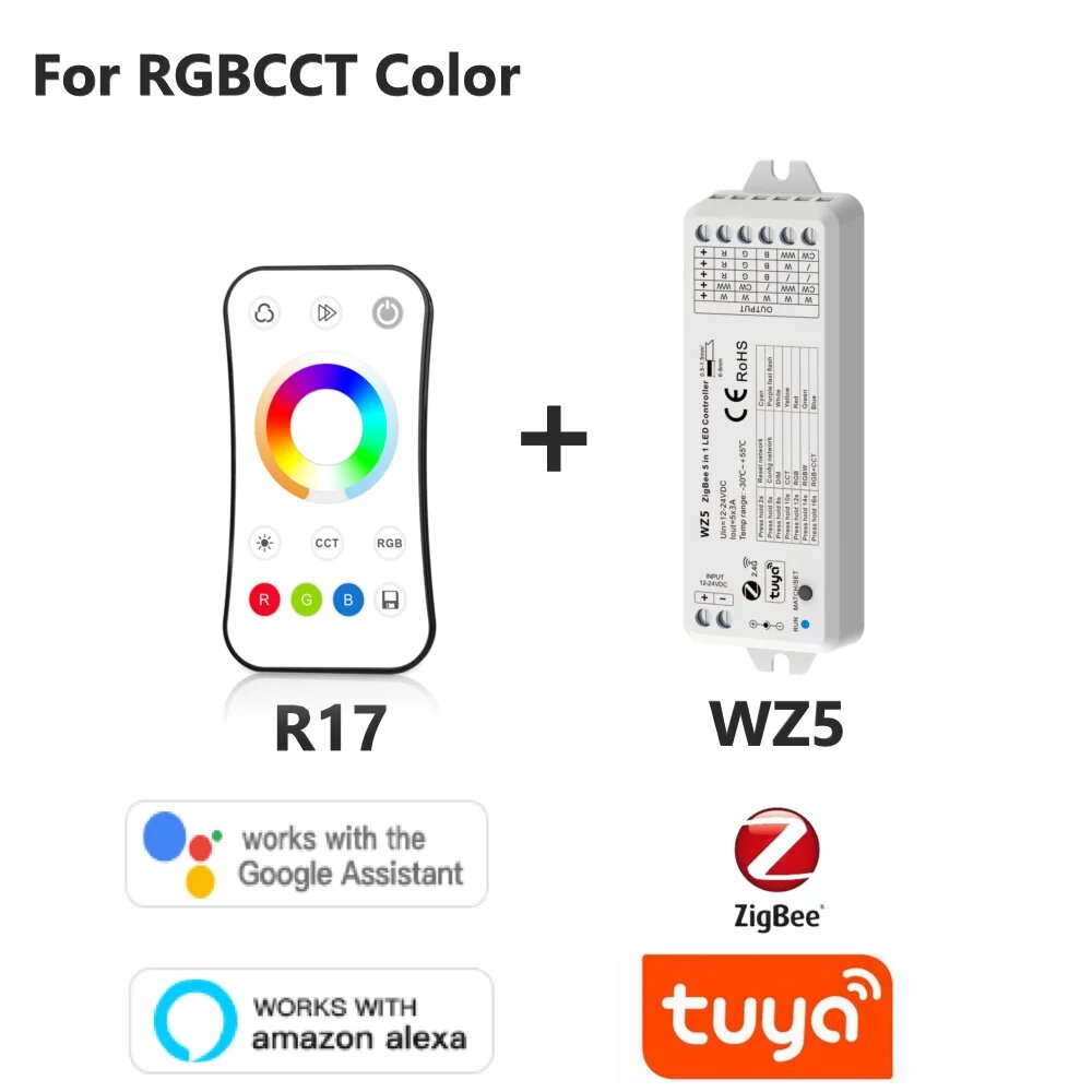 Контроллер RGB LED ленты WZ5 + пульт R17, Zigbee, Tuya