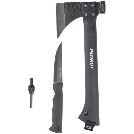 Топор Patriot многофункциональный Tourister "5 в 1" AMF 5, 3Cr13, нож, кресало, свисток, чехол-кобур