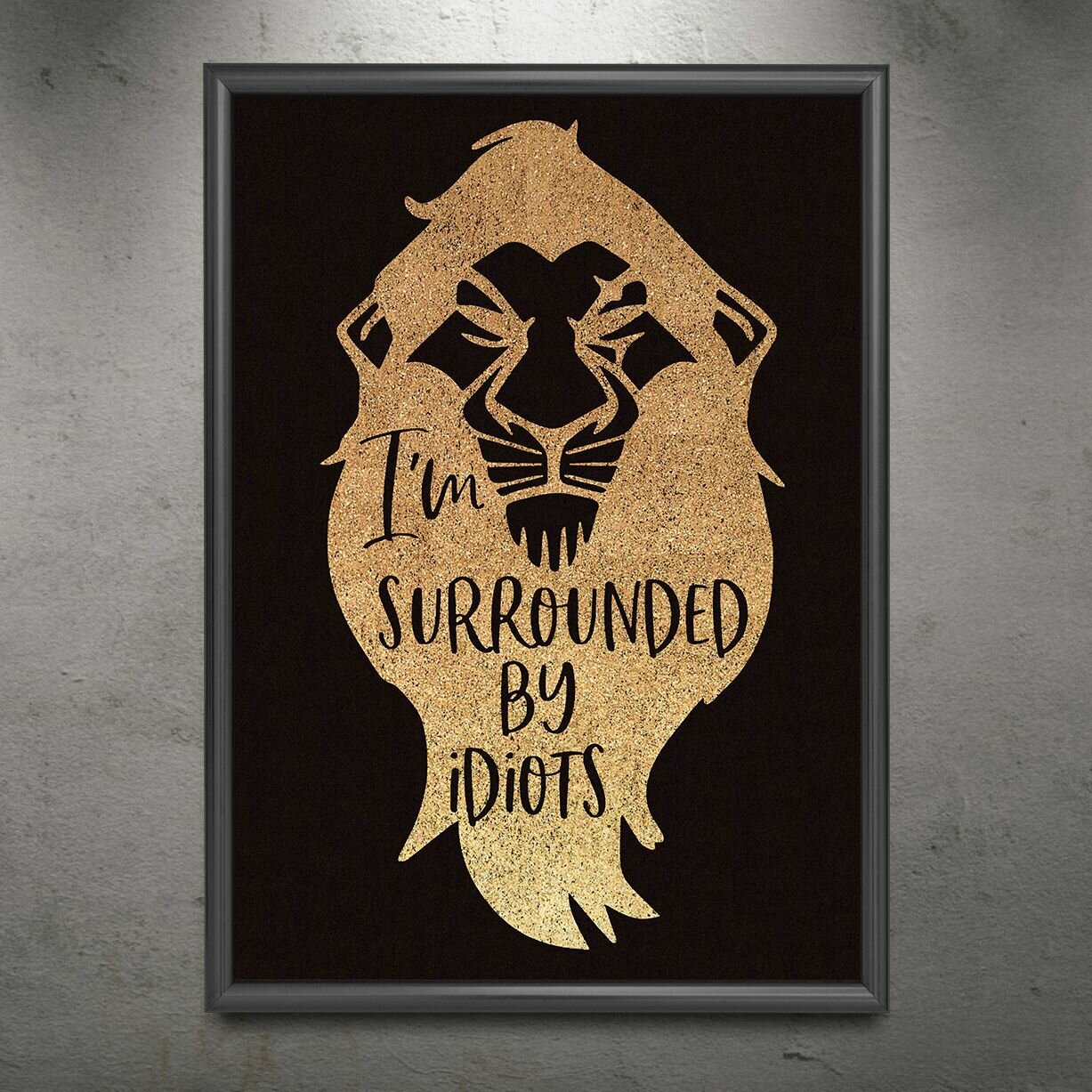 Постеры для интерьера. Постер с надписью. Король лев