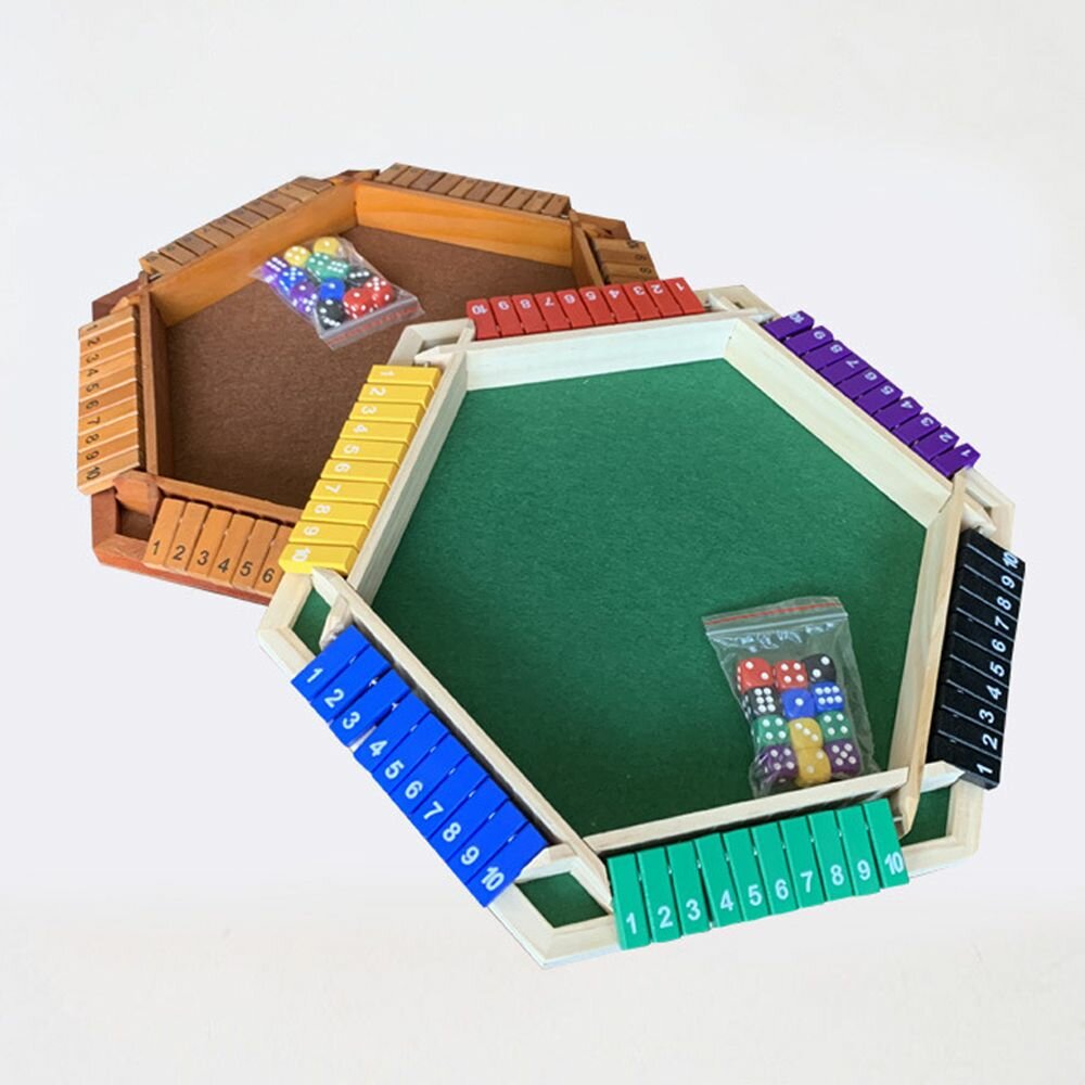 Игра в кости Закрой коробку для 1-6 игроков, настольная математическая игра с деревянными кубиками для детей и взрослых, пикника, дома, вечеринки или паба