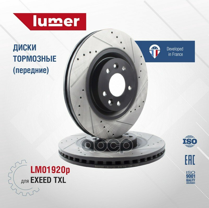 Тормозной диск перфорированный передний EXEED TXL LM01920p lumer арт. LM01920P