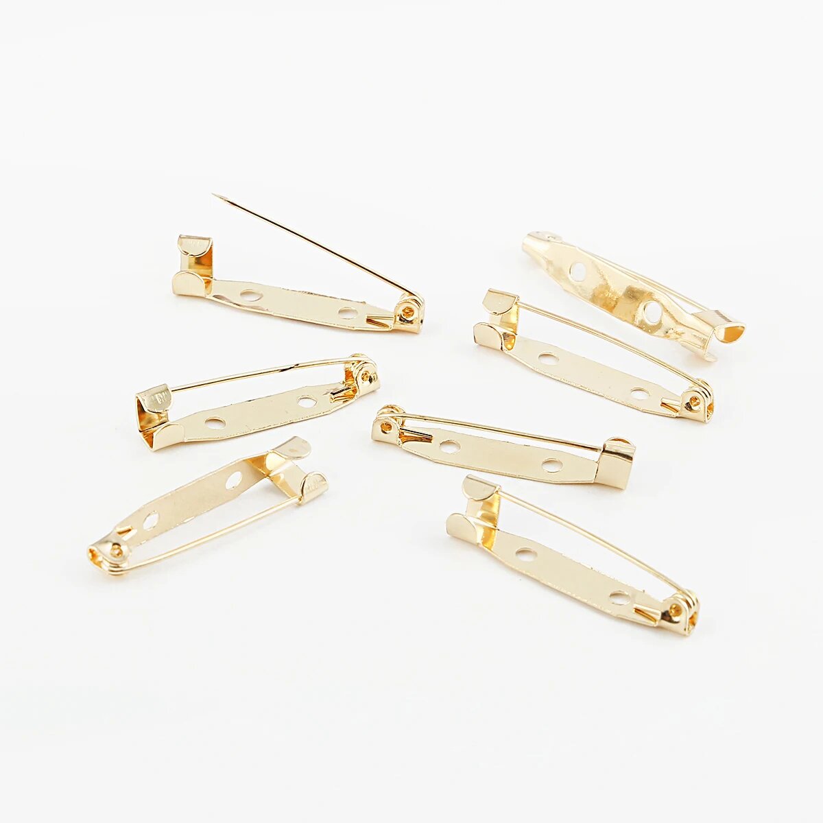 Серебряные застежки для брошек, набор из 10 штук 25mm, KC Gold