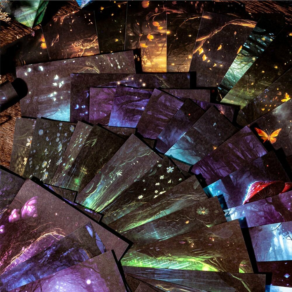 Бумага для скрапбукинга Mr.paper, набор 120 листов с лесной тематикой и светлячками, для украшения ежедневников, подарков и творческих проектов