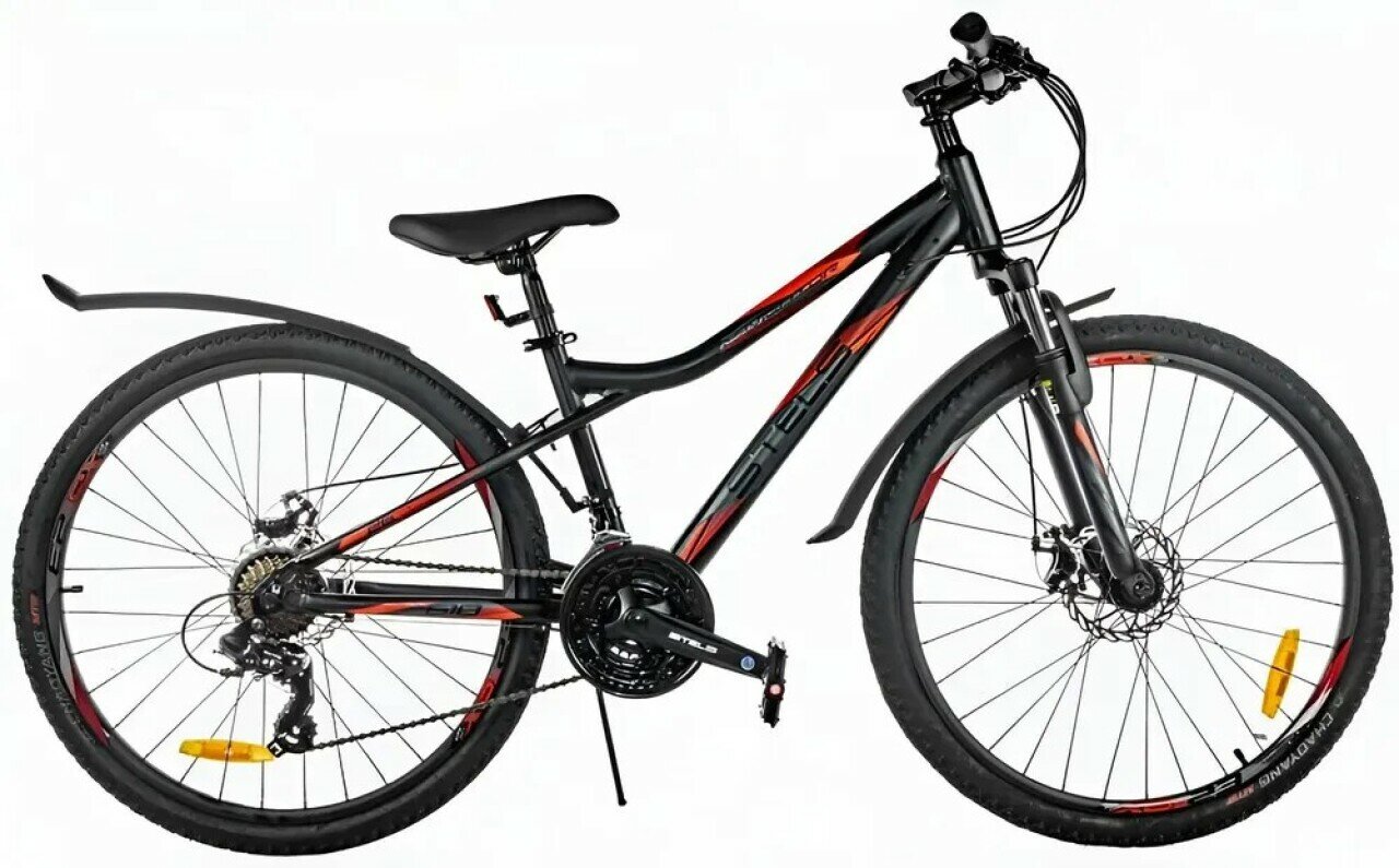 Горный велосипед Stels Navigator 610 MD V050 (2025) 16" Черно-красный (150-165 см)