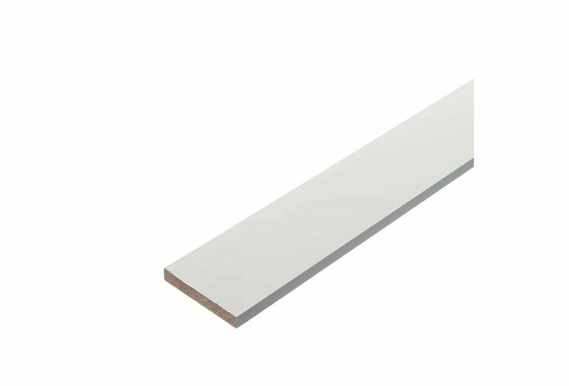 Наличник 58х8х2150 мм финишпленка, белый, прямой, гладкий, (1 шт.)