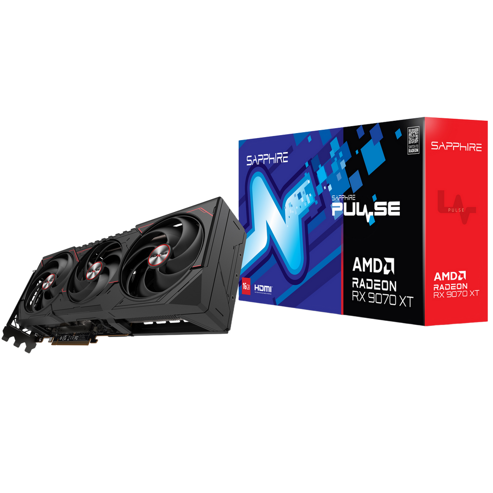 Видеокарта Sapphire RX9070XT PULSE 16GB GDDR6 256bit 2xDP 2xHDMI 3FAN RTL