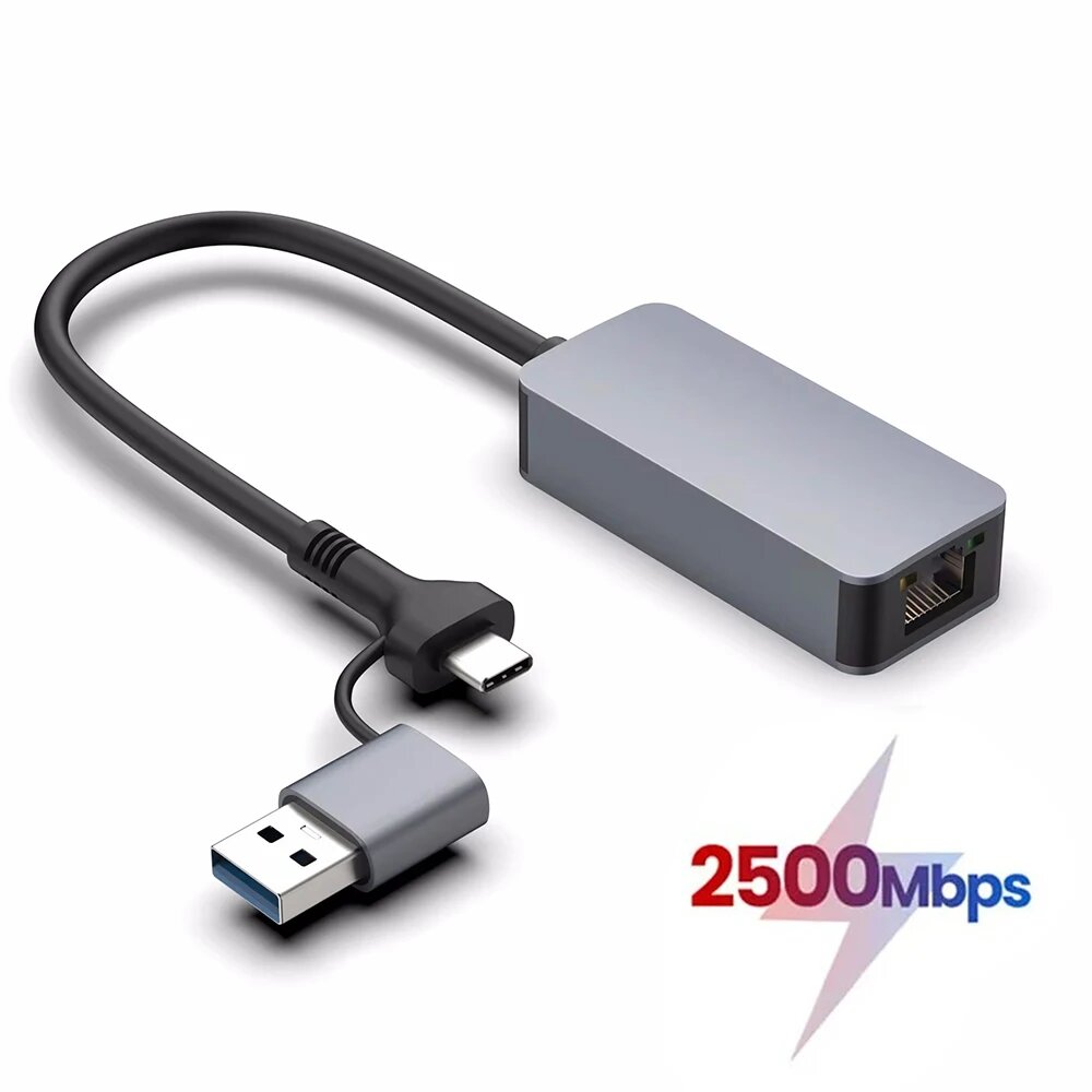 USB 3,0 до 2,5G LAN Gigabit Ethernet адаптер RTL8156B 2500/1000 Мбит/с USB C 100 RJ45 сетевая карта для ноутбука