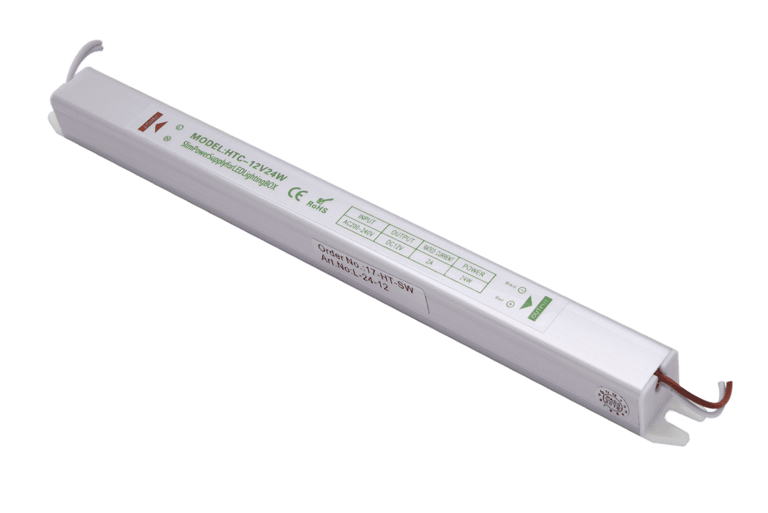 Блок питания для светодиодных лент и светильников 220/12V 24W, IP20 сверхтонкий