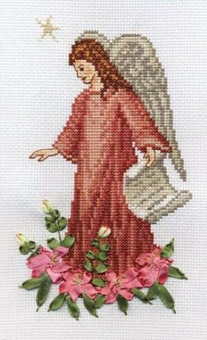 Лентами Ангел в лилиях Ф-0676