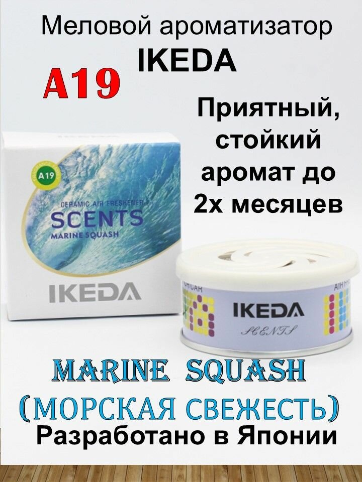 Ароматизатор для автомобиля меловой IKEDA MARINE SQUASH air spencer ceramic air freshener