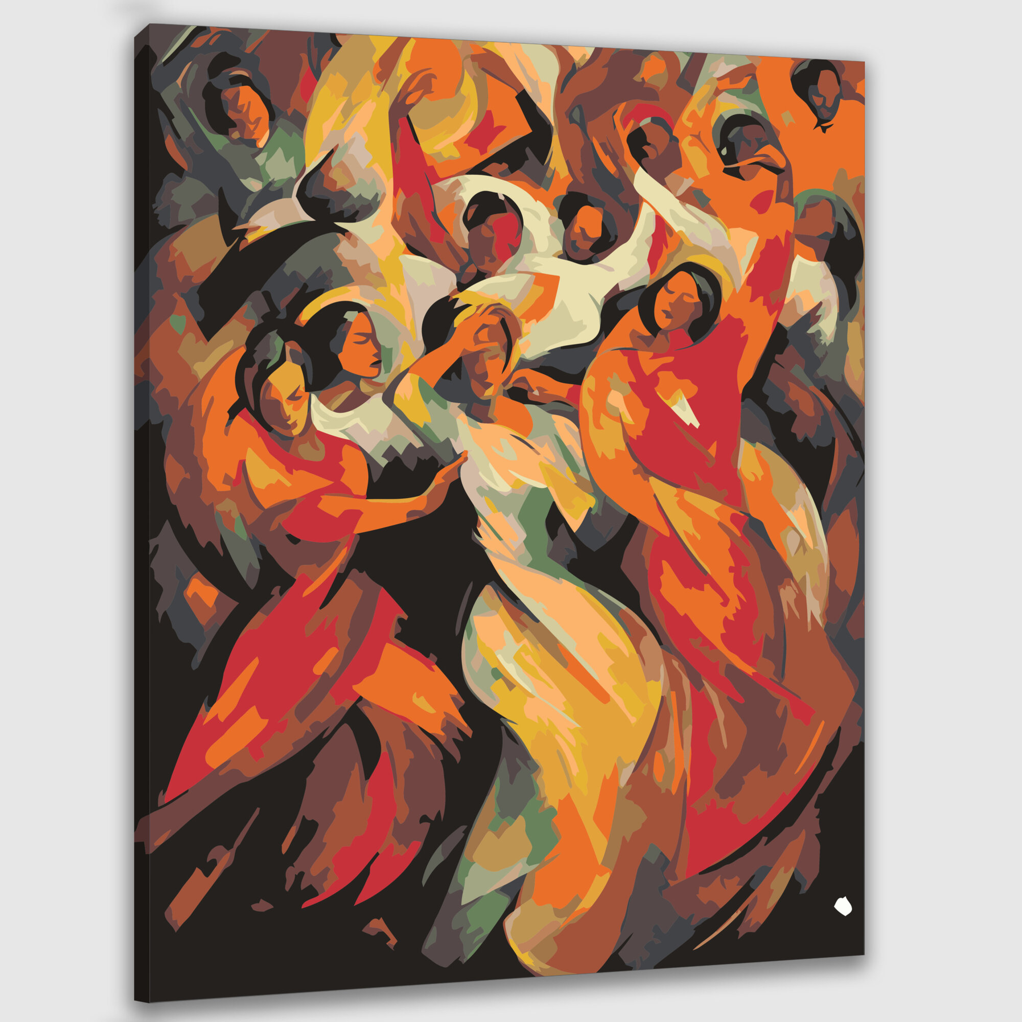 Картина по номерам 40x50 см, картина, масло, "Танец эмоций", танцоры, группа, экспрессивные, грациозные, синхронные