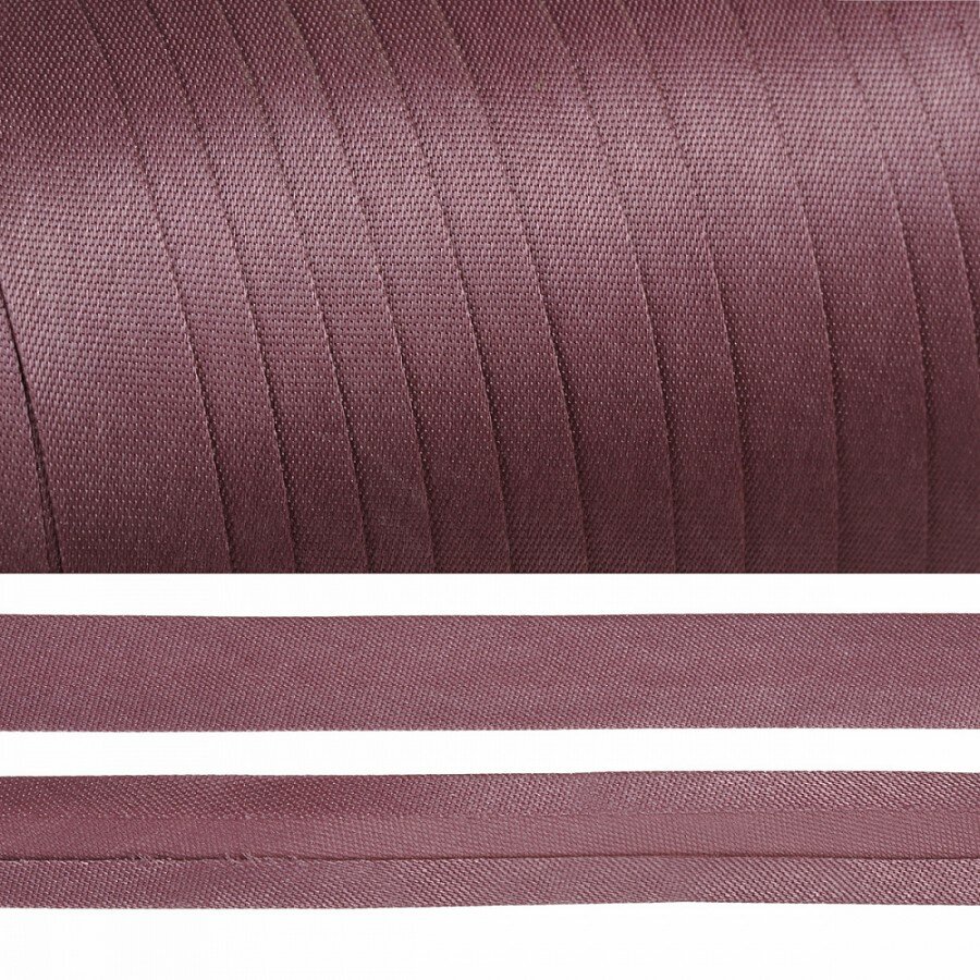 Косая бейка атласная 15мм S069 светло-сливовый уп.132 м