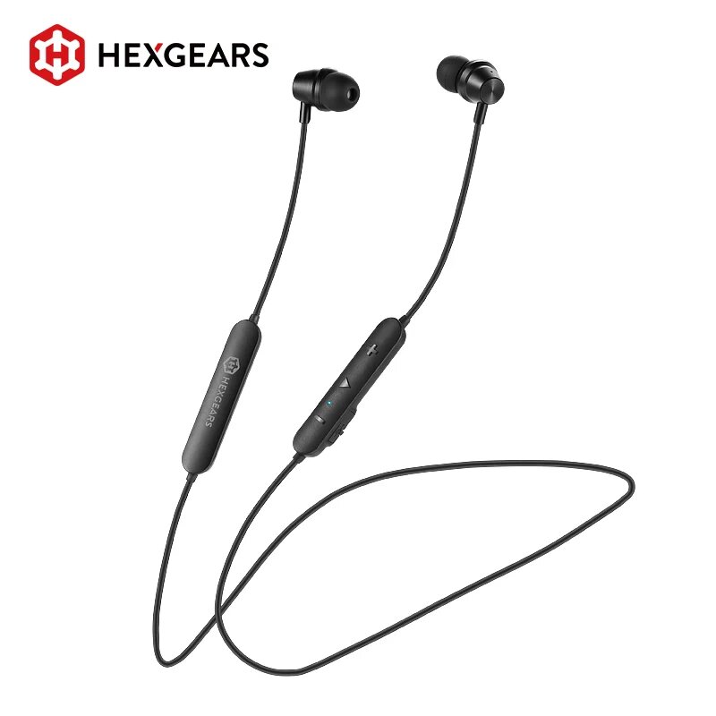 Беспроводные Bluetooth-наушники HEXGEARS с магнитным креплением и микрофоном, музыкальная гарнитура, спортивные игровые наушники, проводные наушники-вкладыши