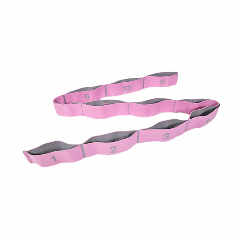 Фитнес-резинка, Растяжка йога эластичная лента - розовая 11 клеток, 1 штука