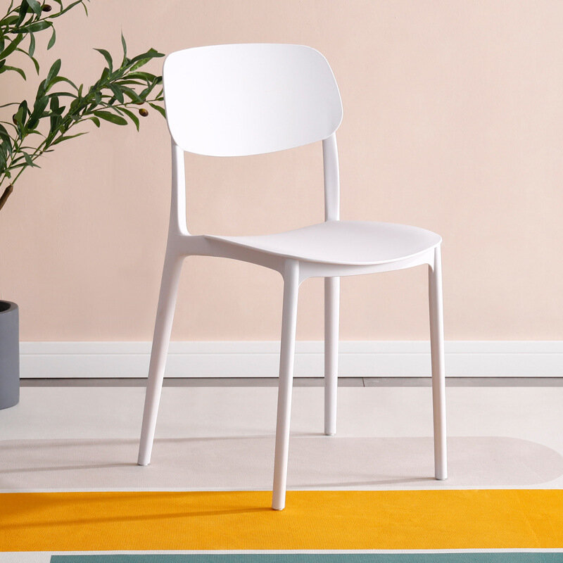 Обеденный стул, утолщенный стул, штабелируемый скандинавский обеденный стол и стул, дизайнерский креативный табурет со спинкой