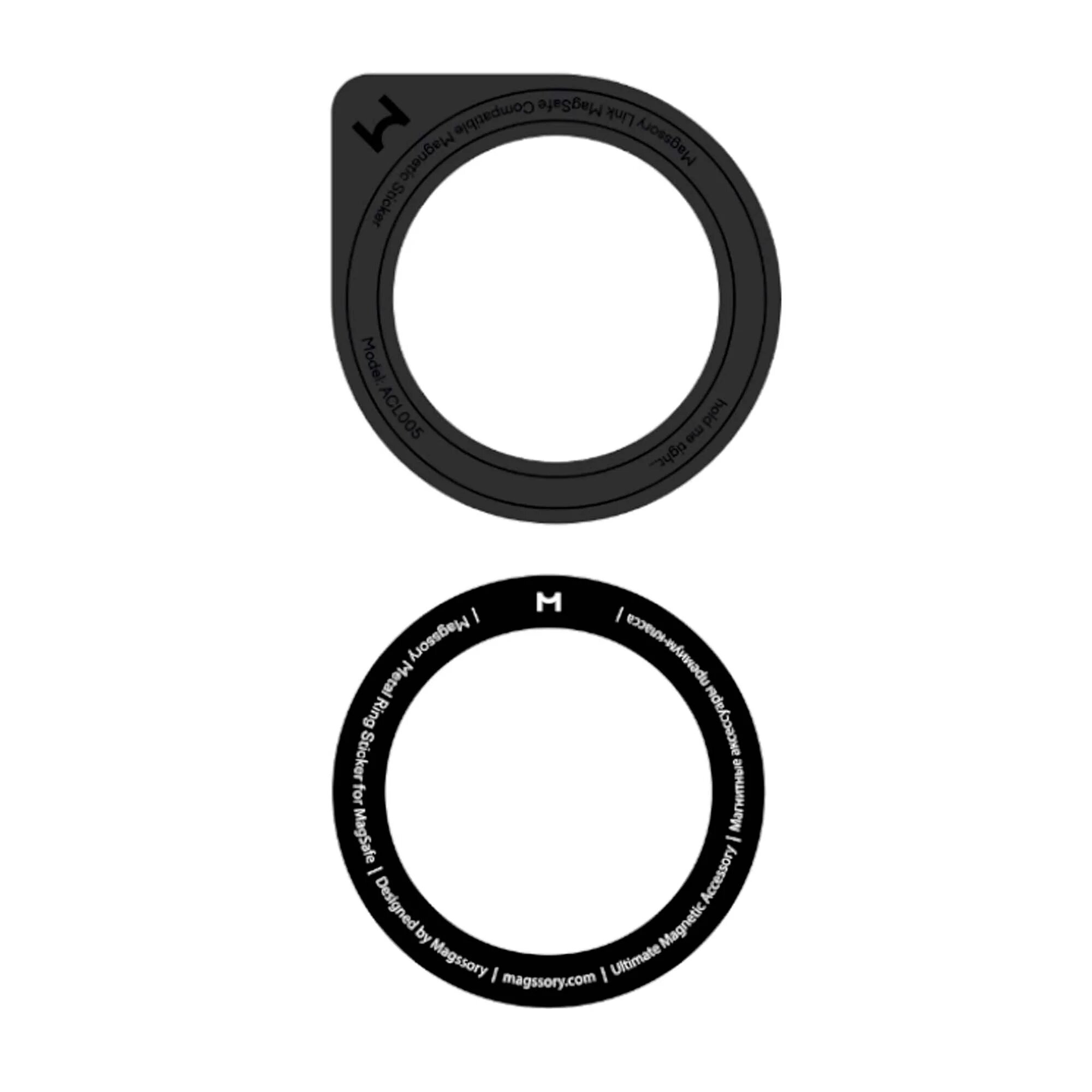Magssory Link&Hold midnight магнитный держатель совместимый с magsafe с металлическим кольцом в комплекте