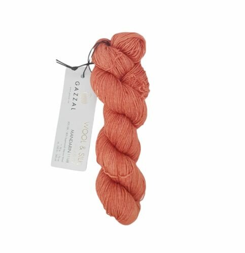 Пряжа Gazzal Wool&Silk 11168 коралл (50г/330м, упаковка 5 мотков)