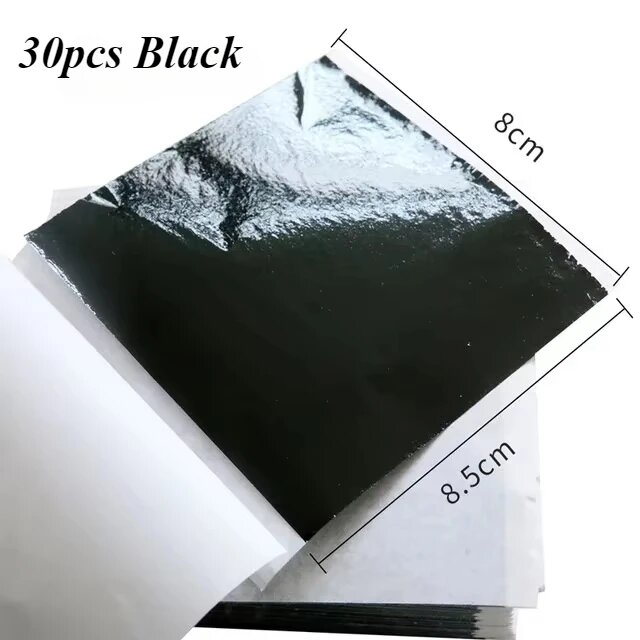 Блестящие 30 шт. листов с имитацией сусального золота (8x8,5 см, серебристая и красная фольга): незаметные для художников своими руками в поделок и украшении